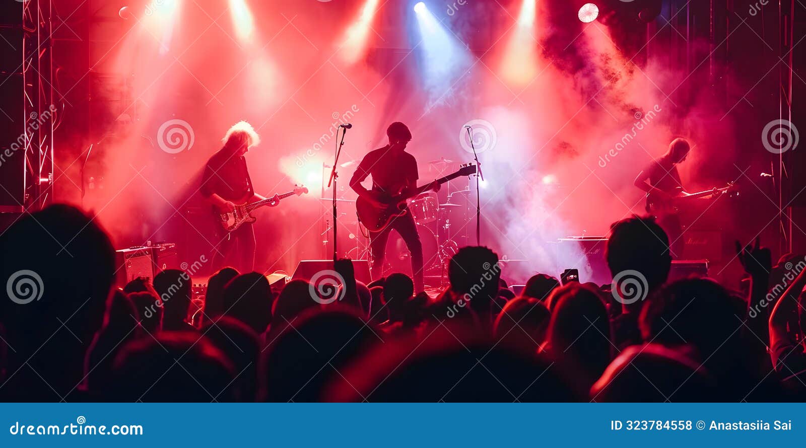 Rock band at concert stock photo. Image of rock, party - 323784558