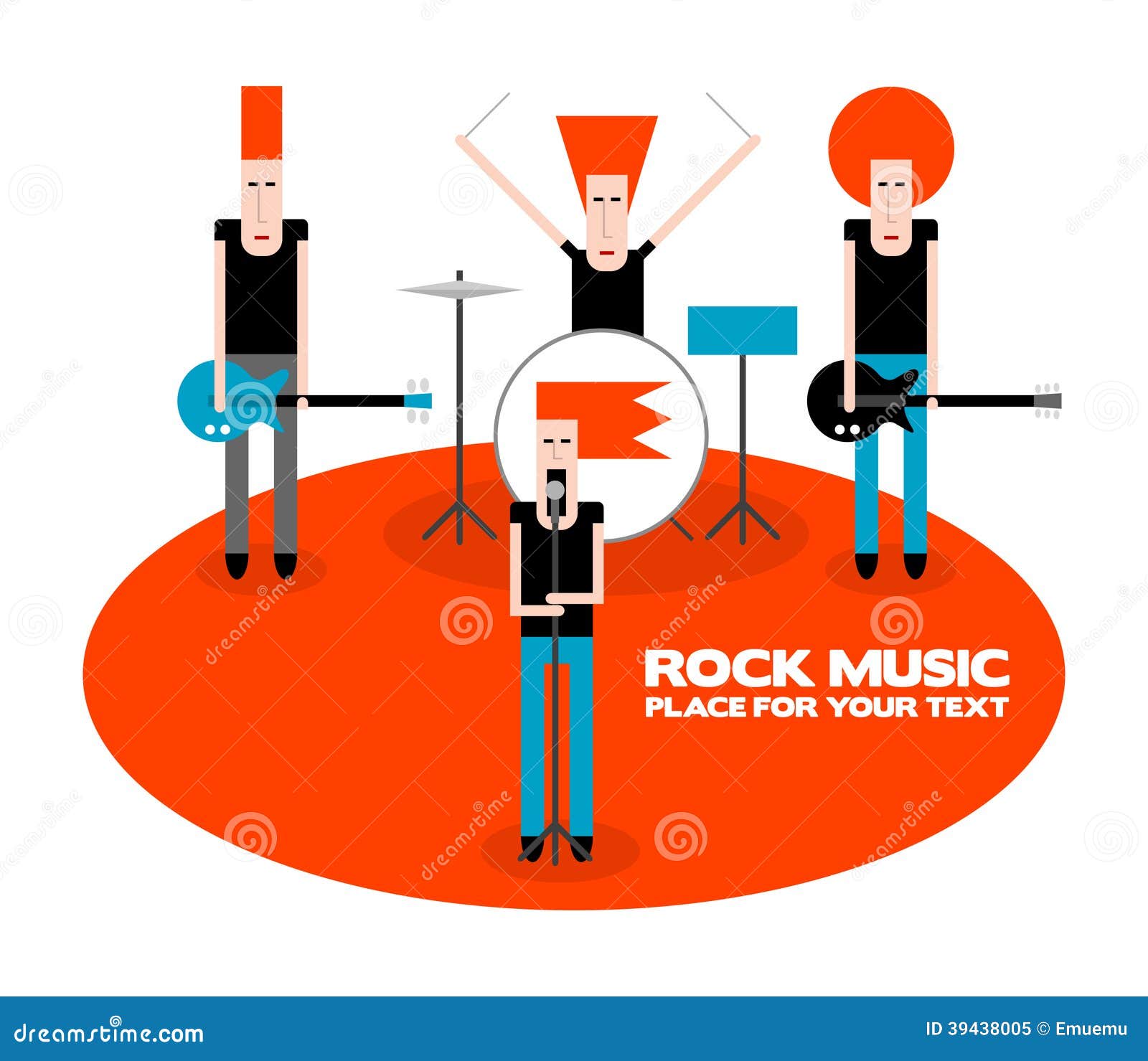 Rock band stock vector. Illustration of concert, guitar - 39438005