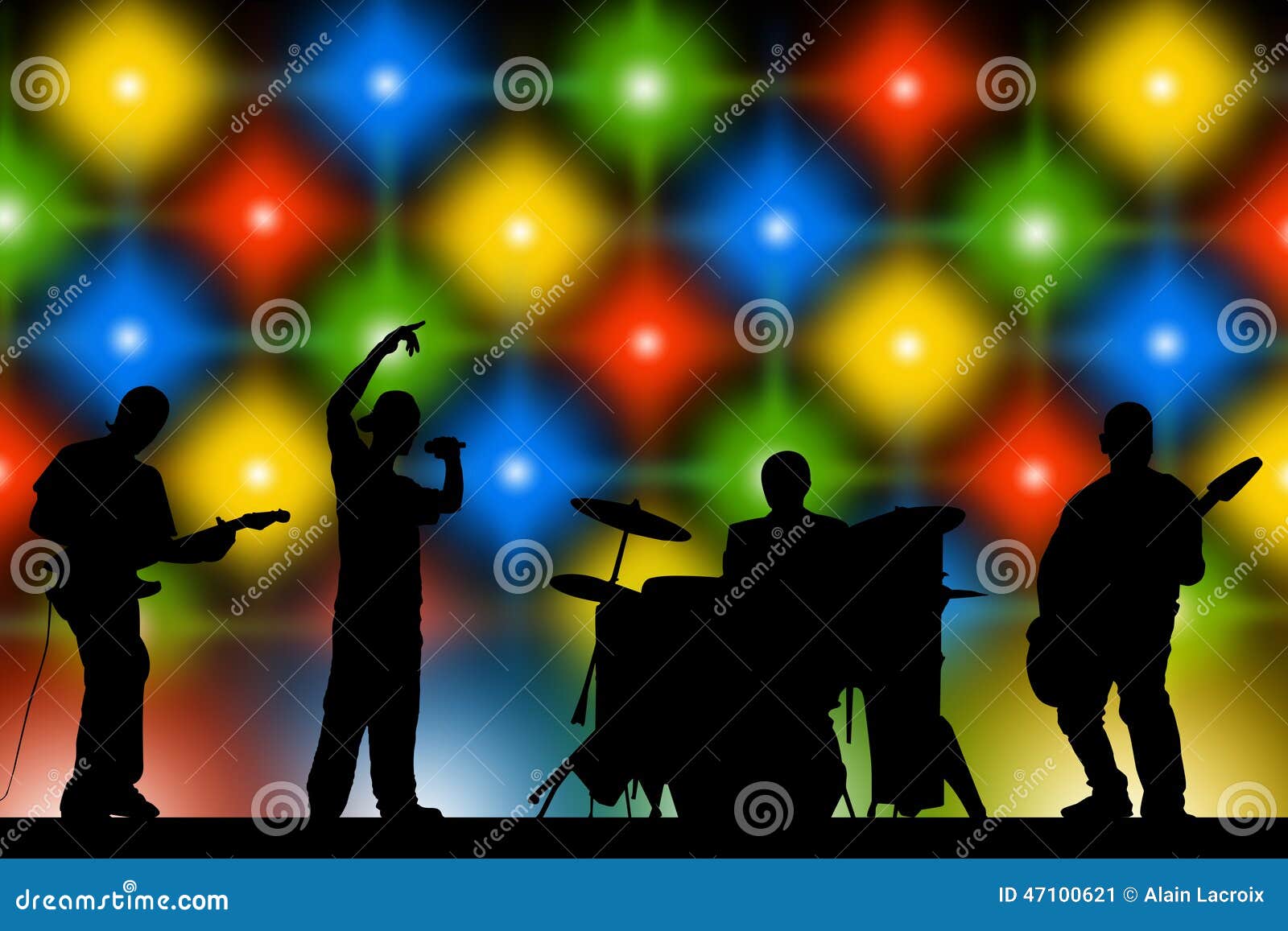 Rock band stock illustration. Illustration of metal, bass - 47100621