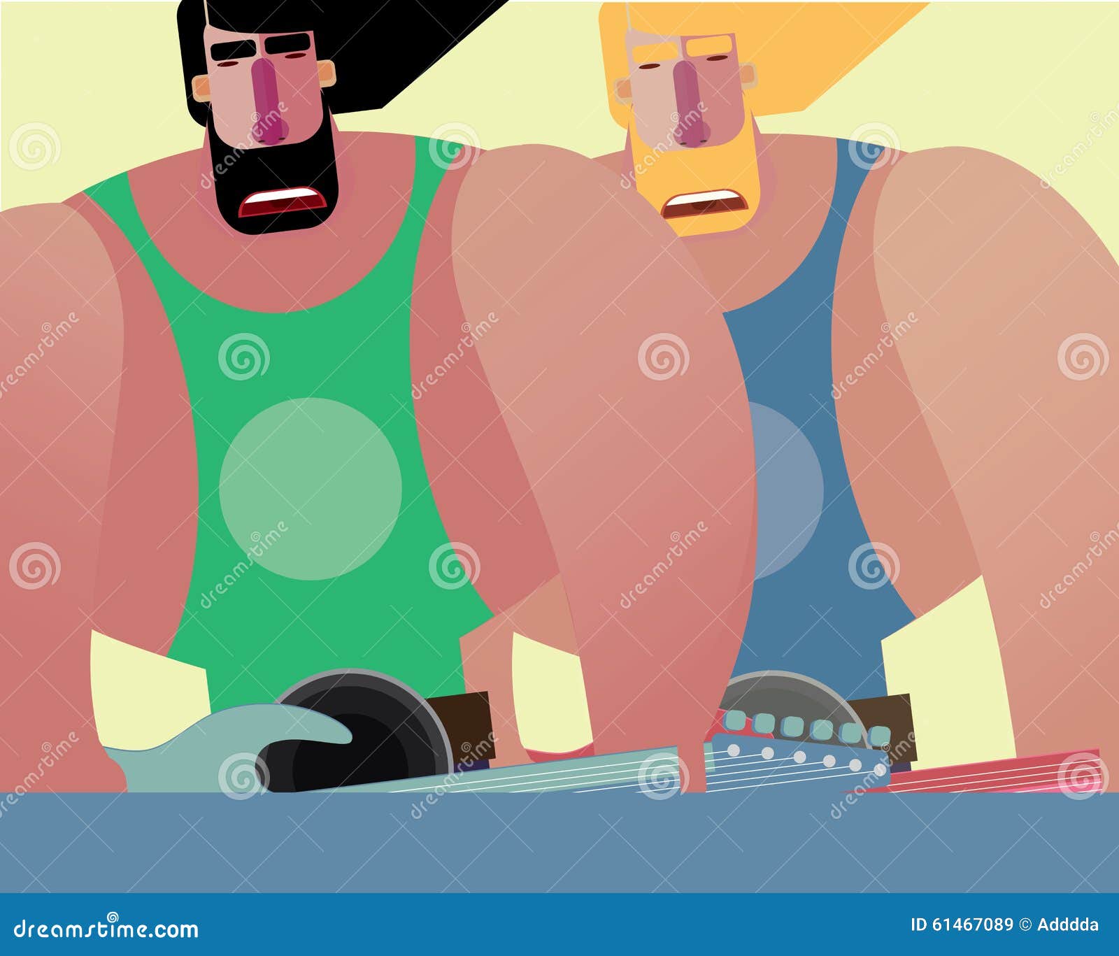 Rock band of two same men stock vector. Illustration of concert - 61467089