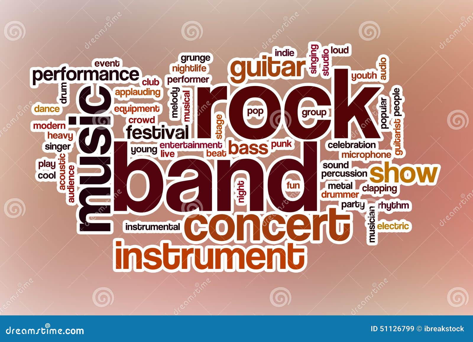 Rock Band Word Cloud with Abstract Background Stock Illustration ...