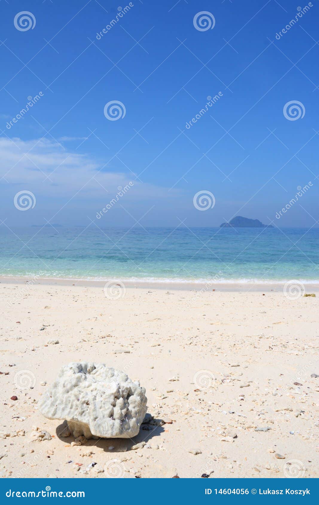 Rock on the Beach, Clear Water Stock Photo - Image of nature, blue ...