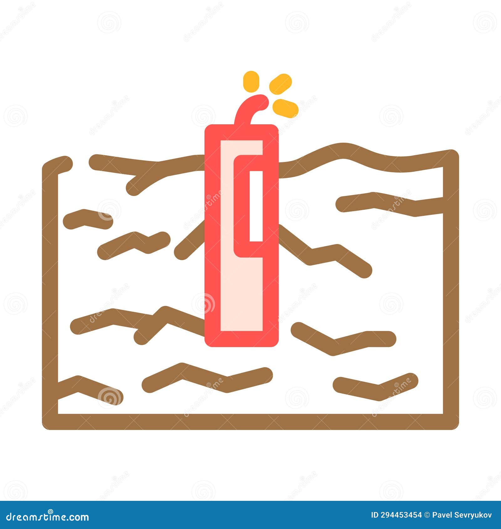 Rock Blasting Mining Color Icon Vector Illustration Stock Vector ...