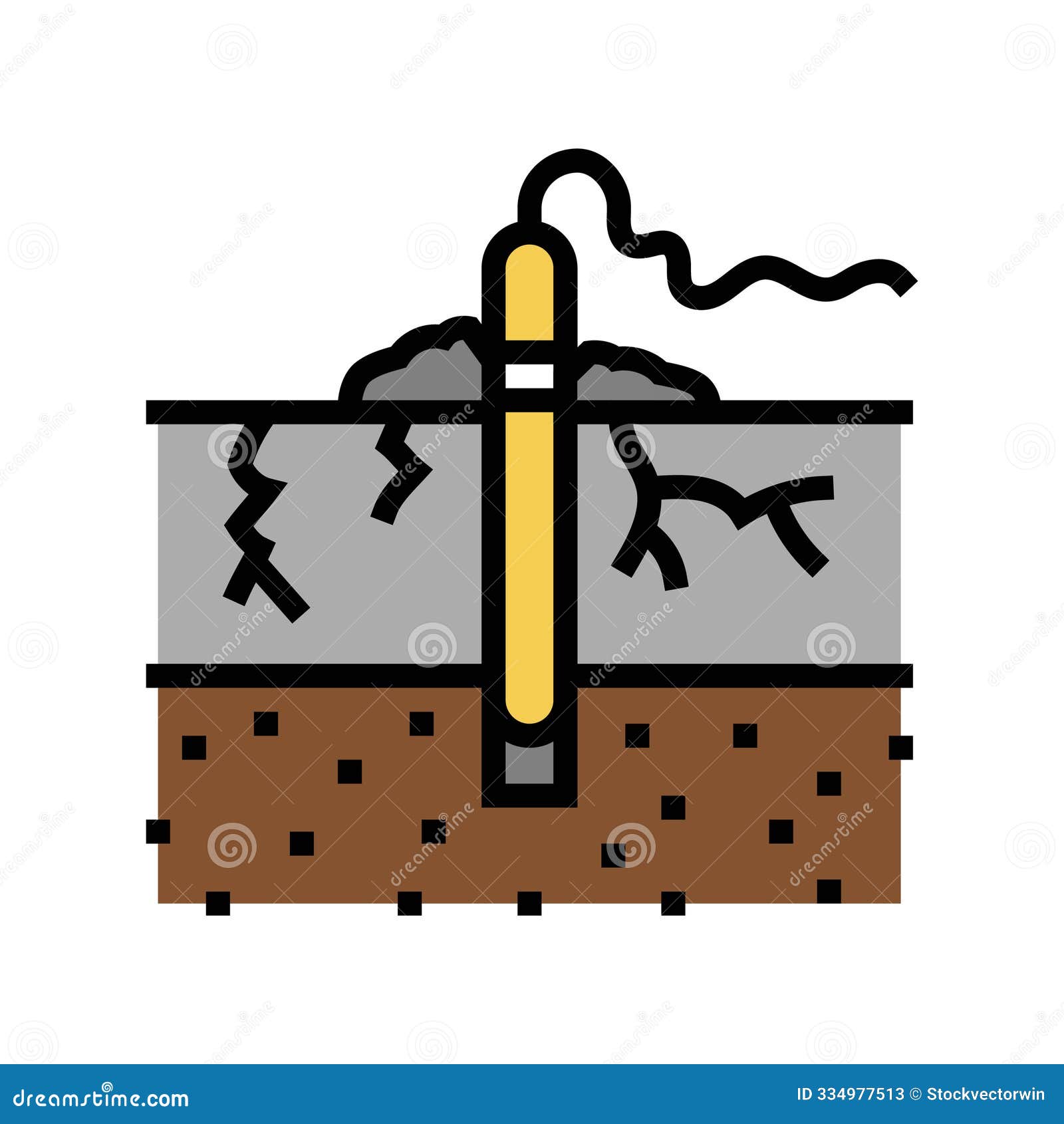Rock Blasting Mining Icon Doodle Illustration Cartoon Vector ...