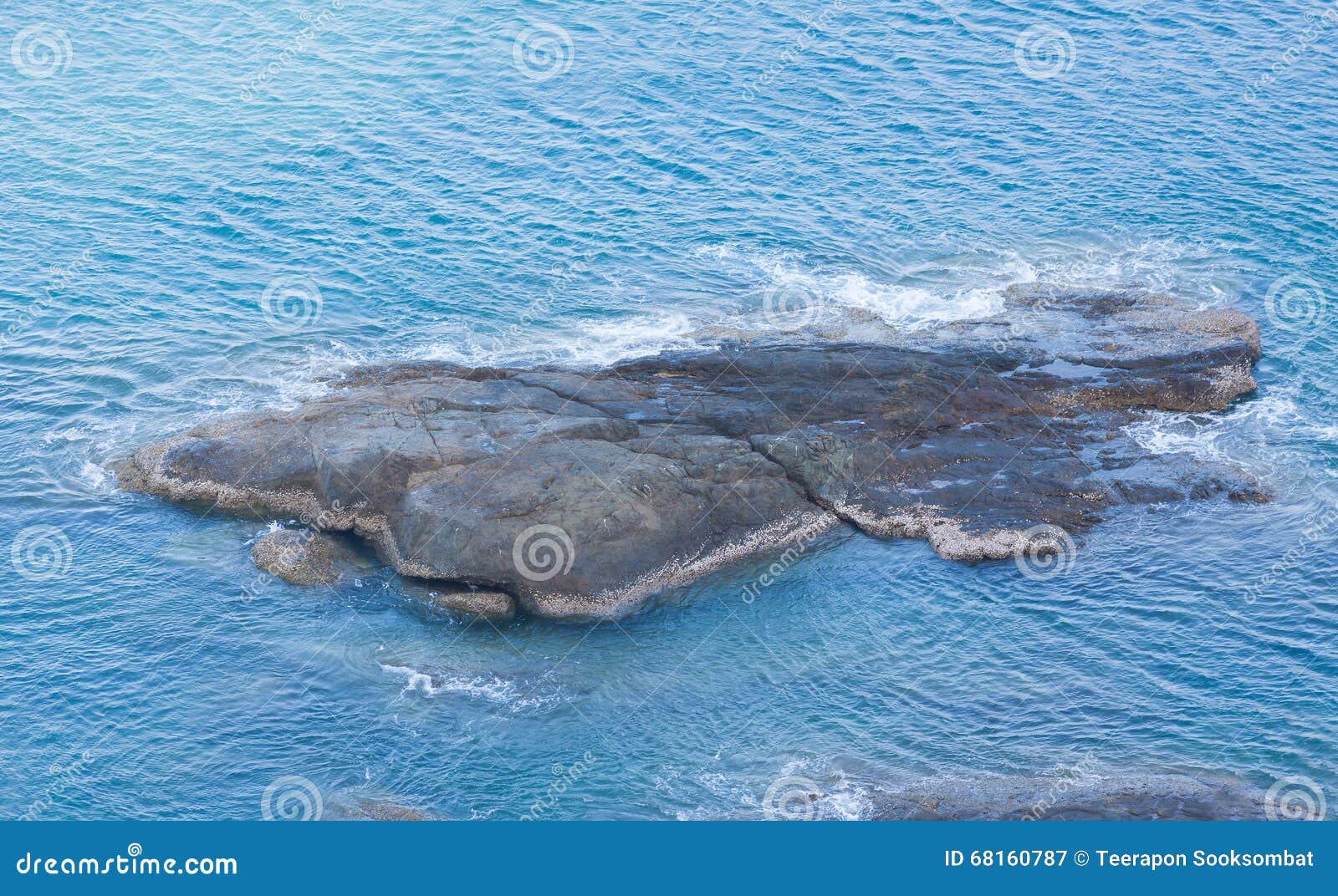Rock on the blue sea. stock image. Image of ocean, destinations - 68160787