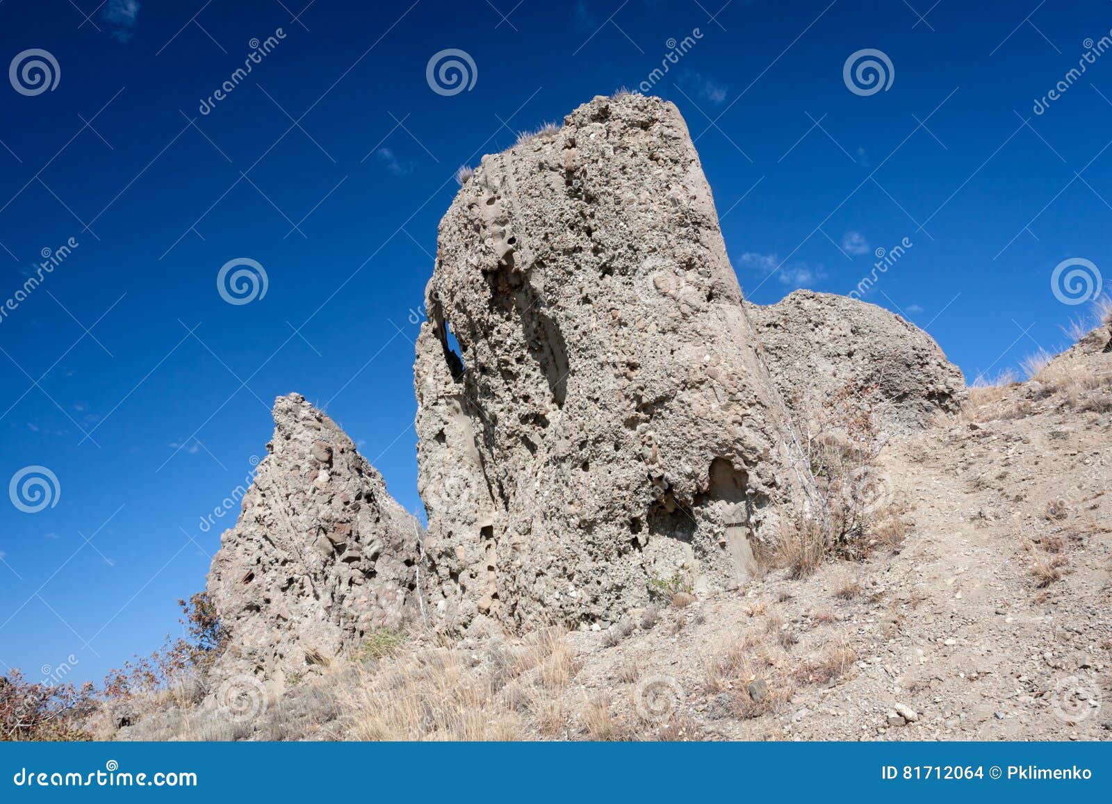 Rock on Blue Sky Background Stock Photo - Image of blue, nature: 81712064