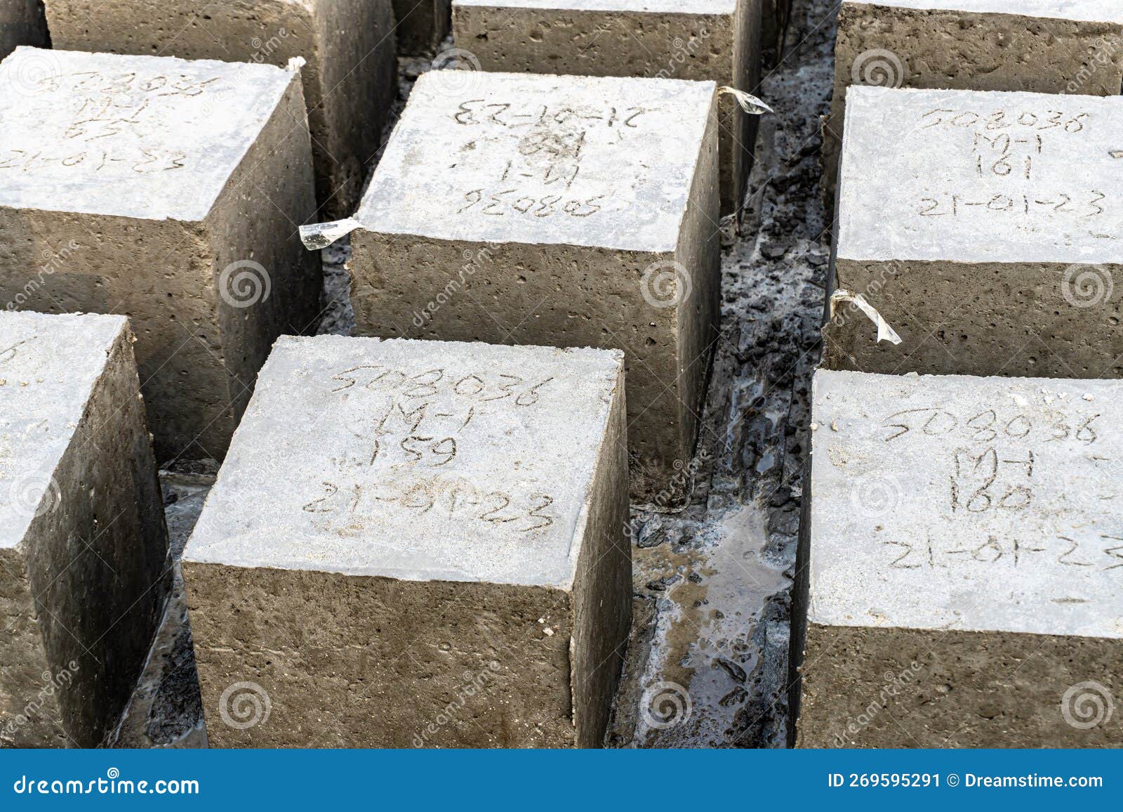 Rock Bolder. Four Square Cinder Blocks in a Row Stock Image - Image of ...