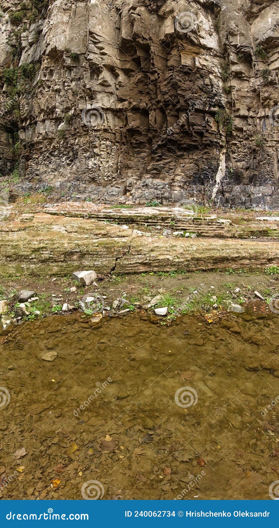 Rock at the Bottom. Panoramic Image Editorial Stock Image - Image of ...