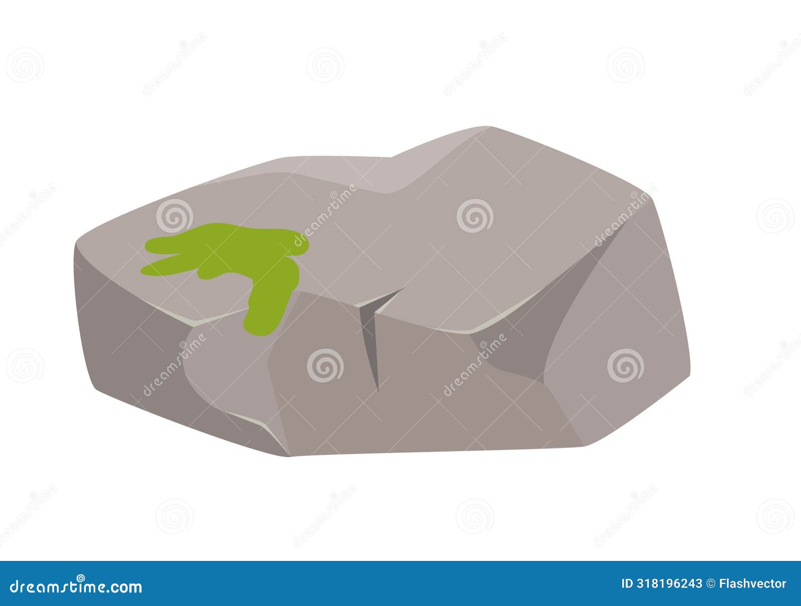 Rock Boulder with Smooth Stone Texture and Growing Green Moss Stock ...