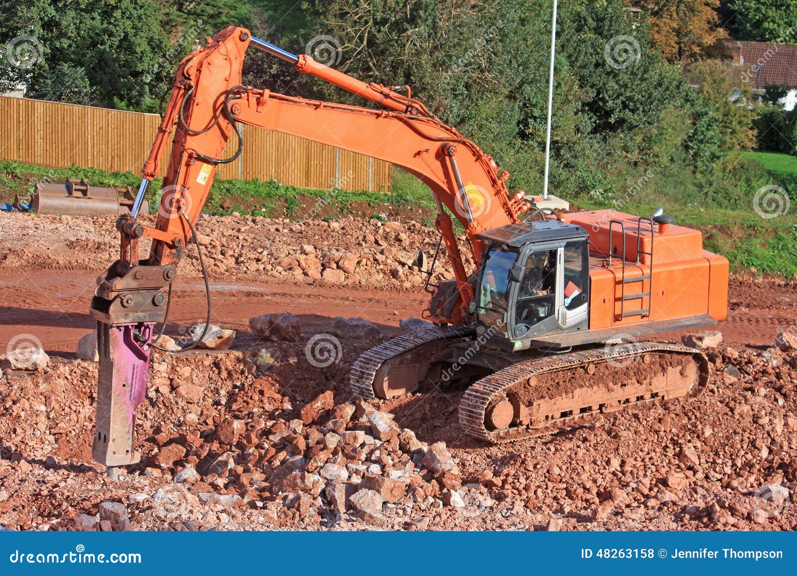 Rock Breaker stock photo. Image of digger, concrete, tracks - 48263158