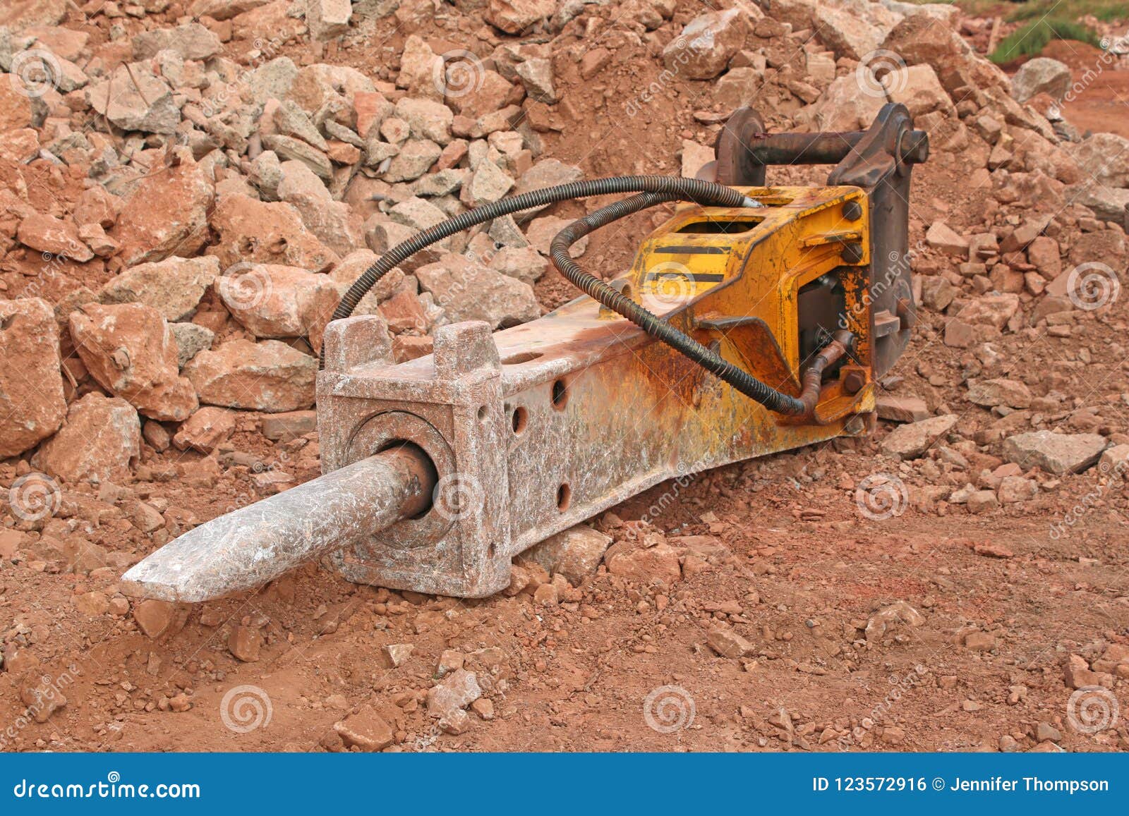 Rock Breaker attachment stock photo. Image of attachment - 123572916