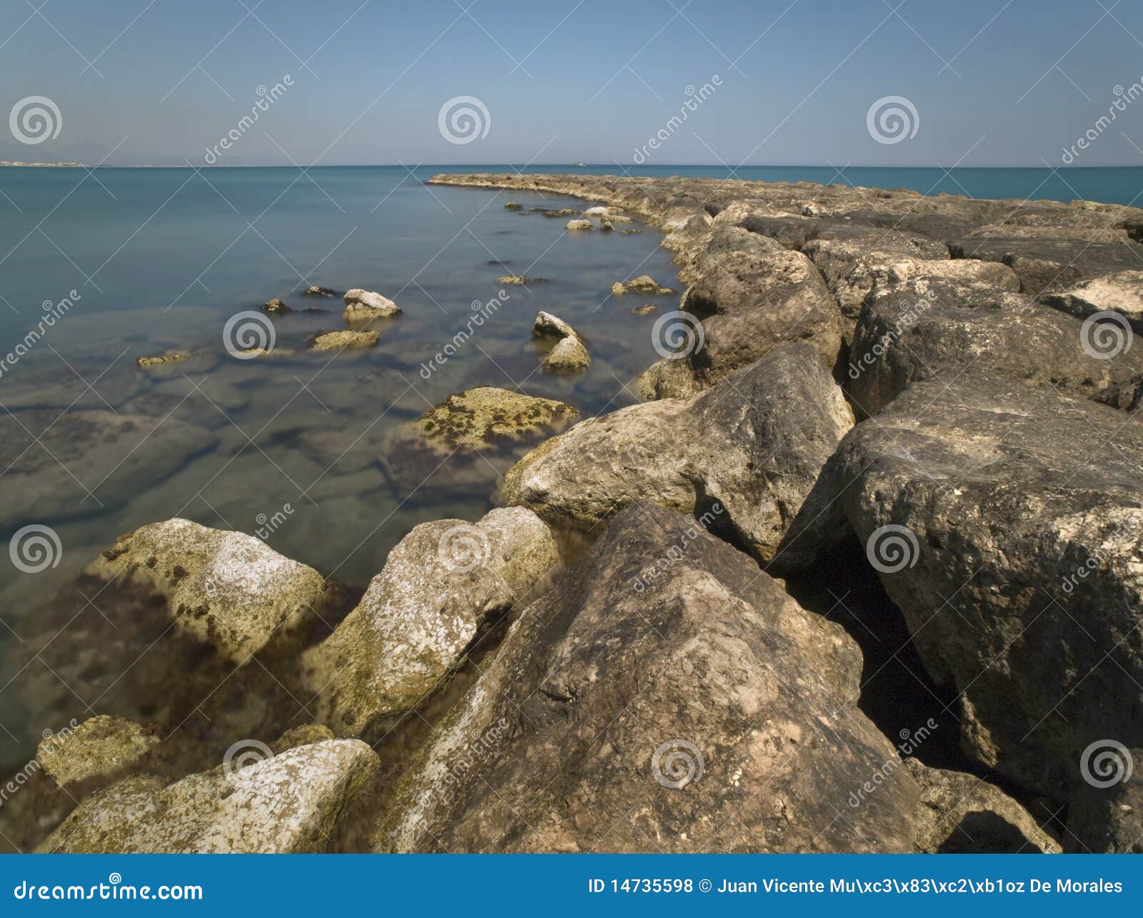 Rock Breakwater stock photo. Image of dock, landscape - 14735598