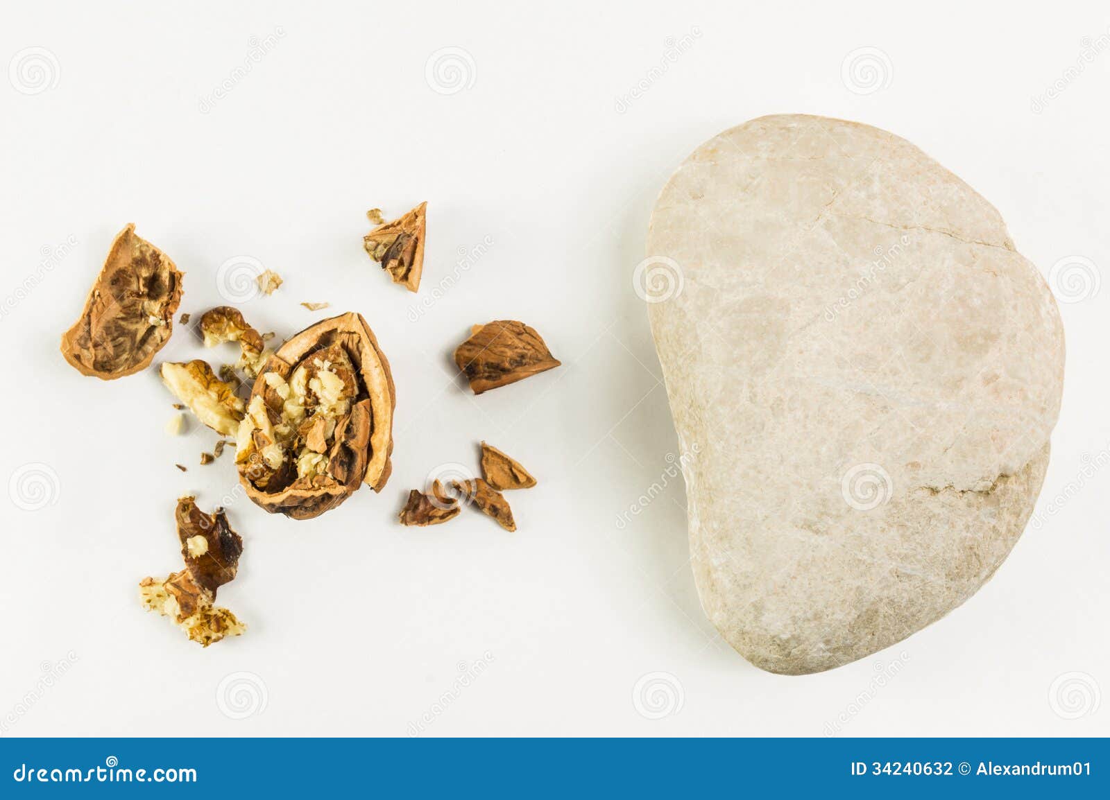 Rock and broken nut stock photo. Image of cracked, ingredient - 34240632