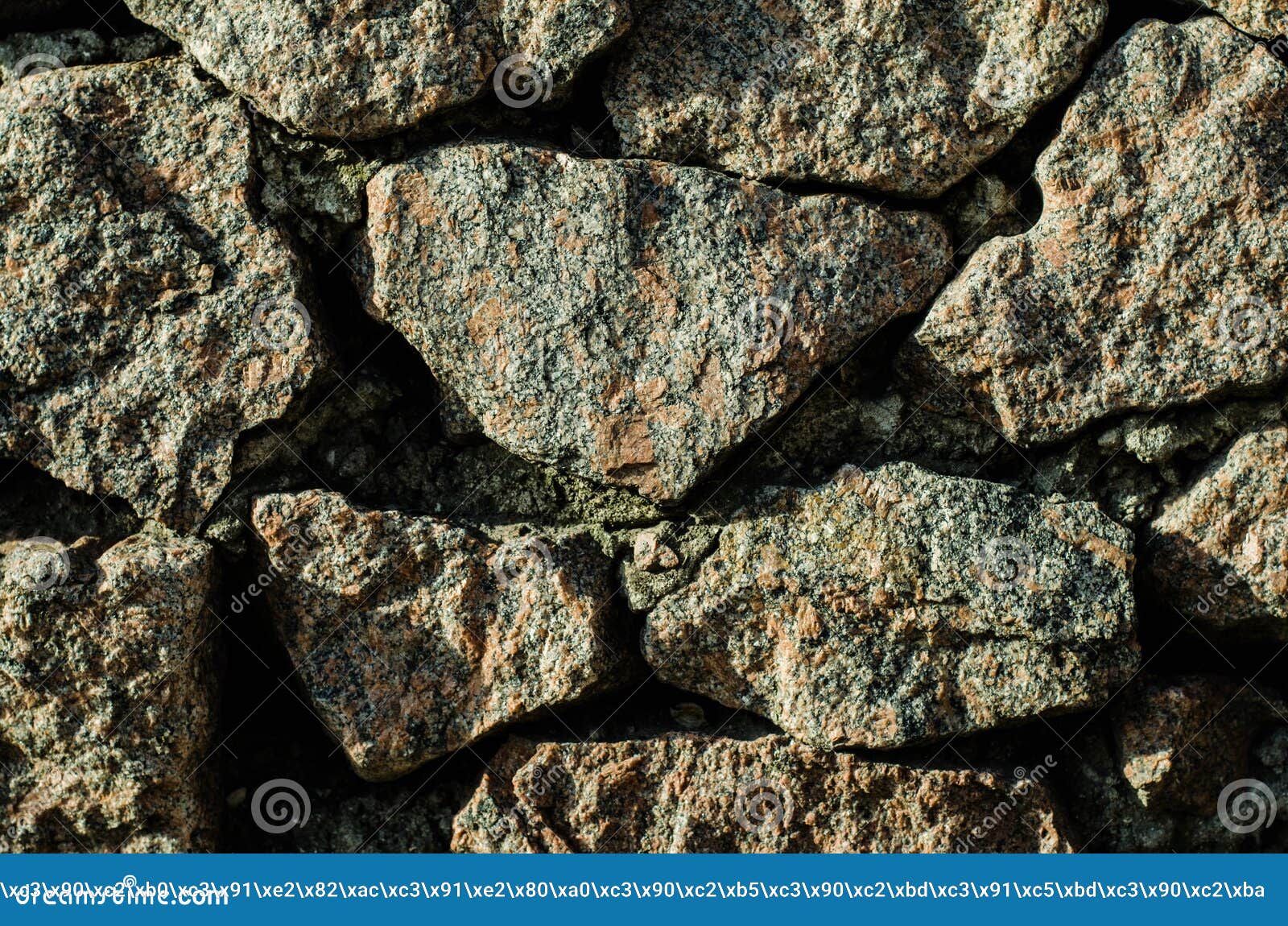 Rock. Broken Stones. Boulders. Granite. the Structure of the Stone ...