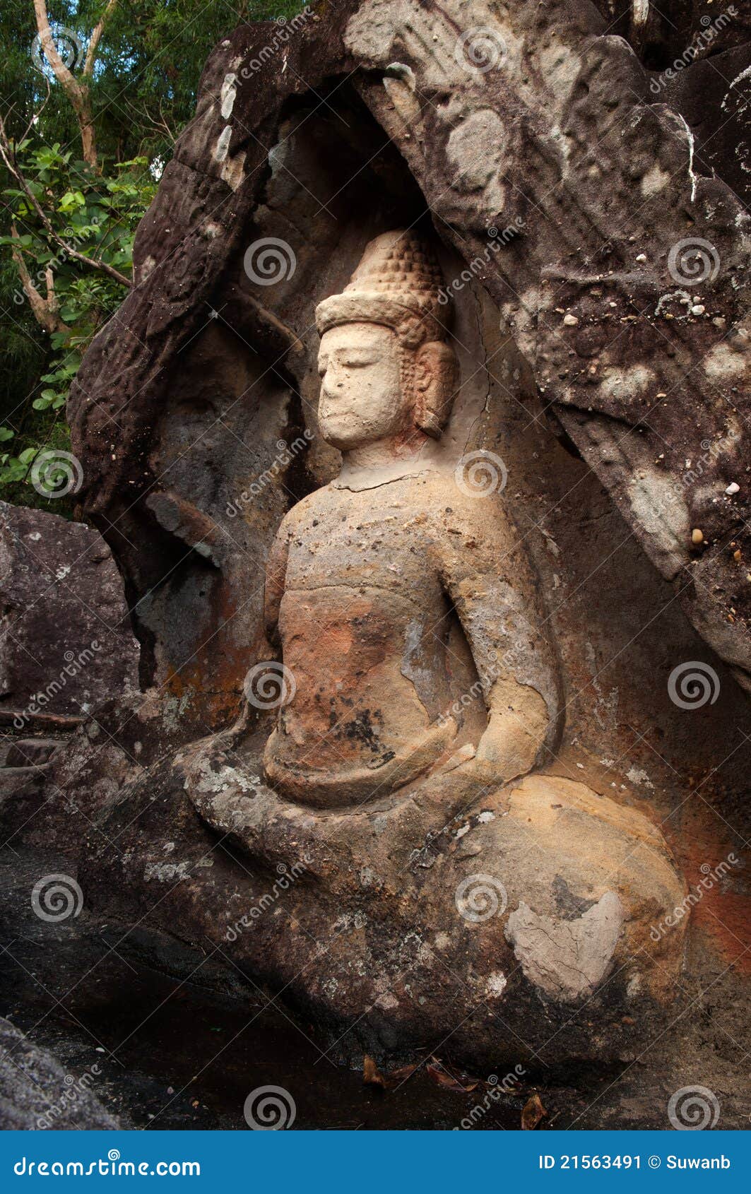 Rock Buddha stock image. Image of beautiful, cave, shelter - 21563491