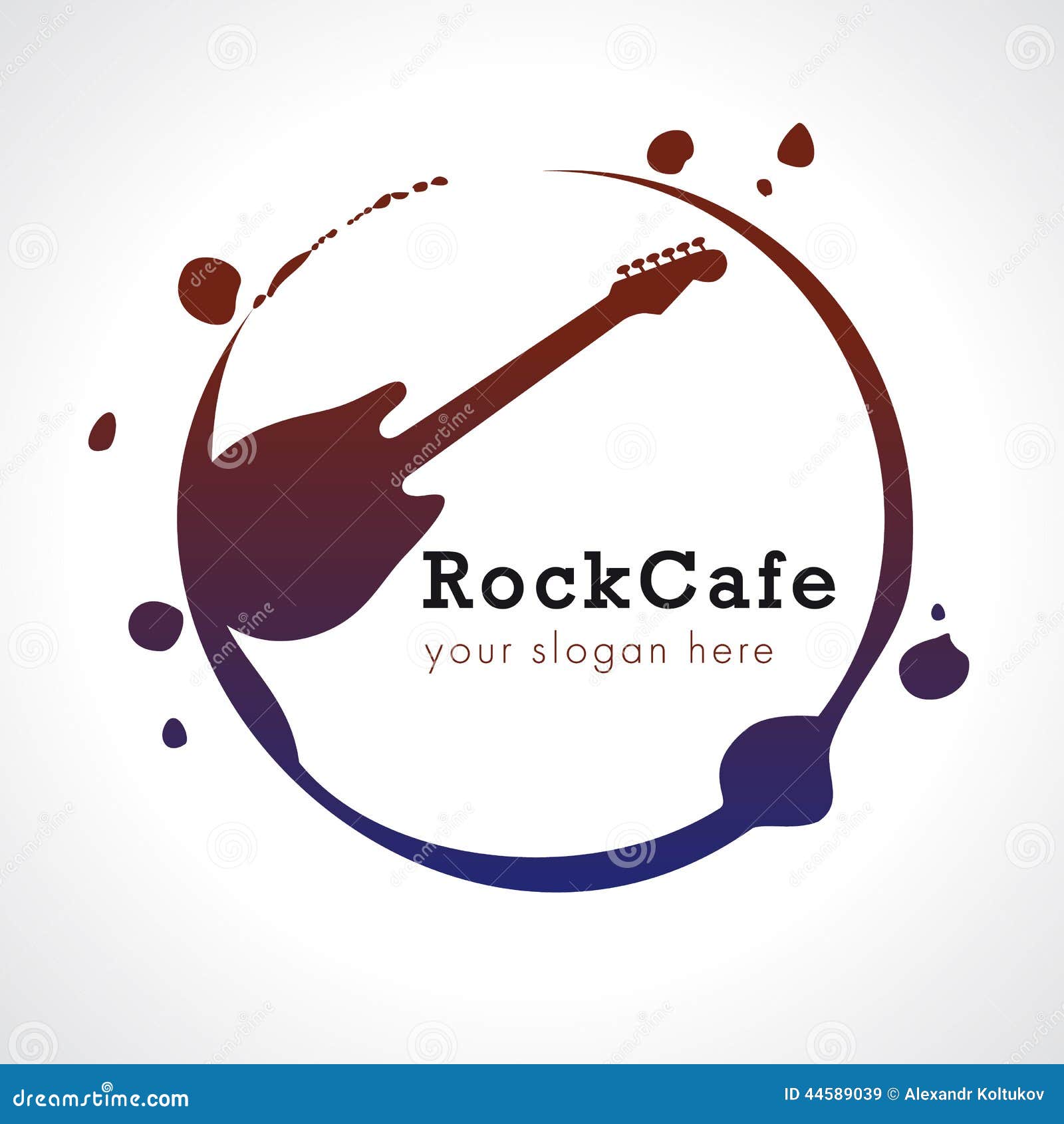 Rock cafe logo stock vector. Illustration of guitar, fashion - 44589039
