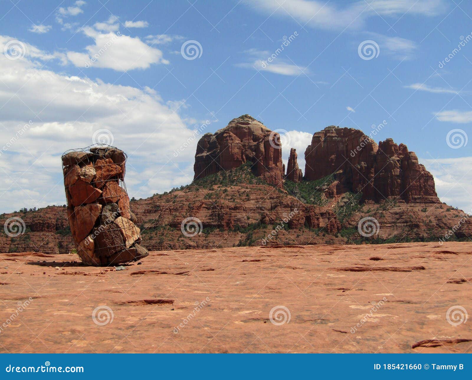Rock Cairns Hiking Trail Marker at Catherdral Rock Stock Photo - Image ...