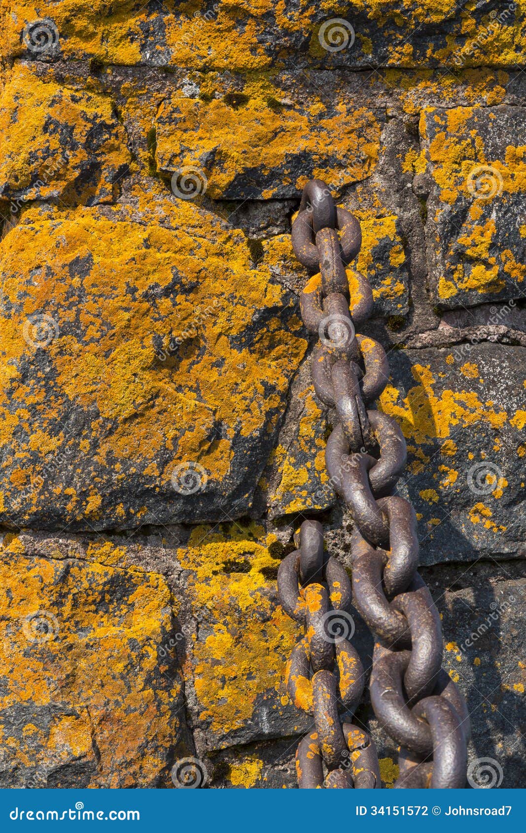 Rock & Chains stock photo. Image of harbor, iron - 34151572