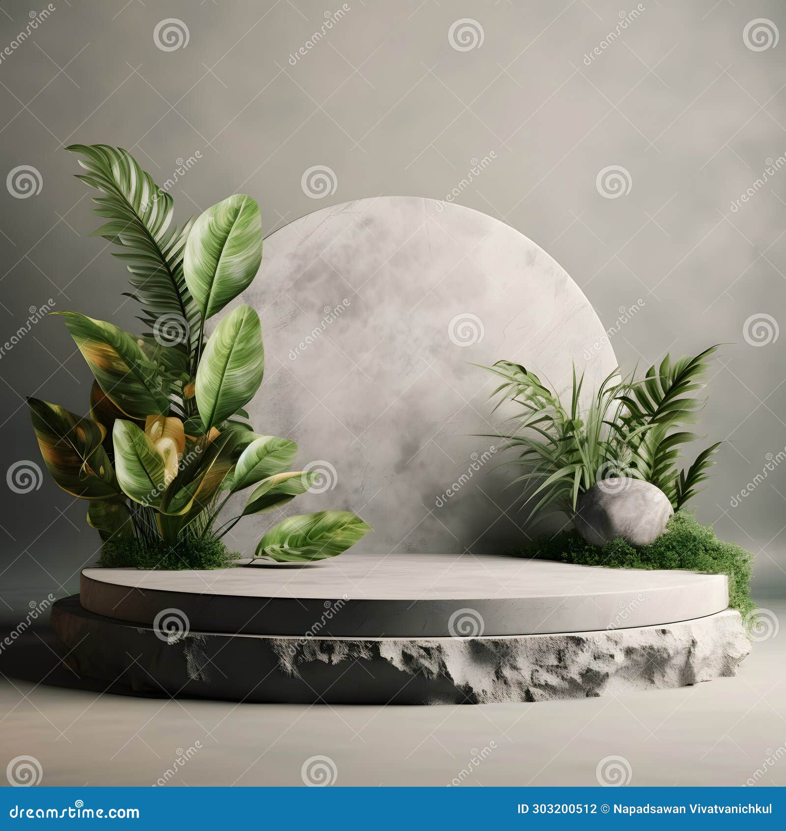 A Rock Circle Stage with a Stone Texture Background. Stock Illustration ...