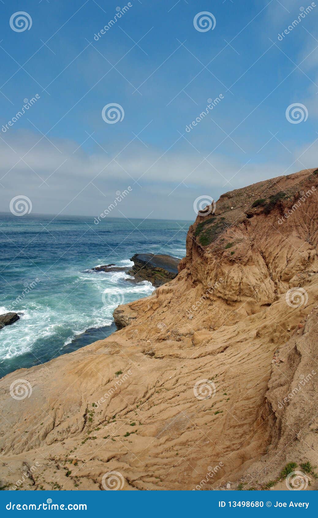 Rock Cliff into the California Ocean Stock Photo - Image of sand, relax ...