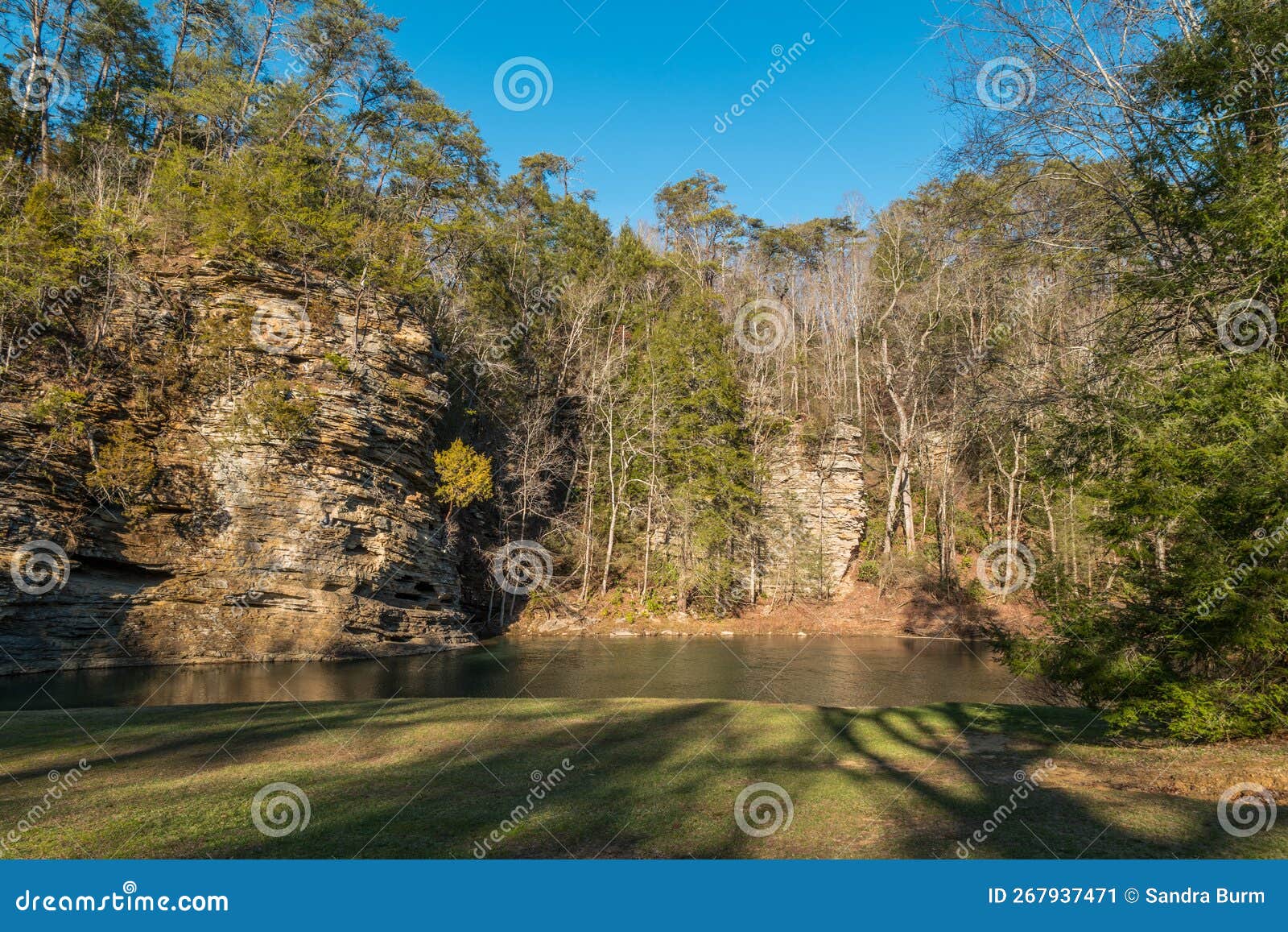 Rock Cliffs Along the River Stock Image - Image of picturesque, flowing ...