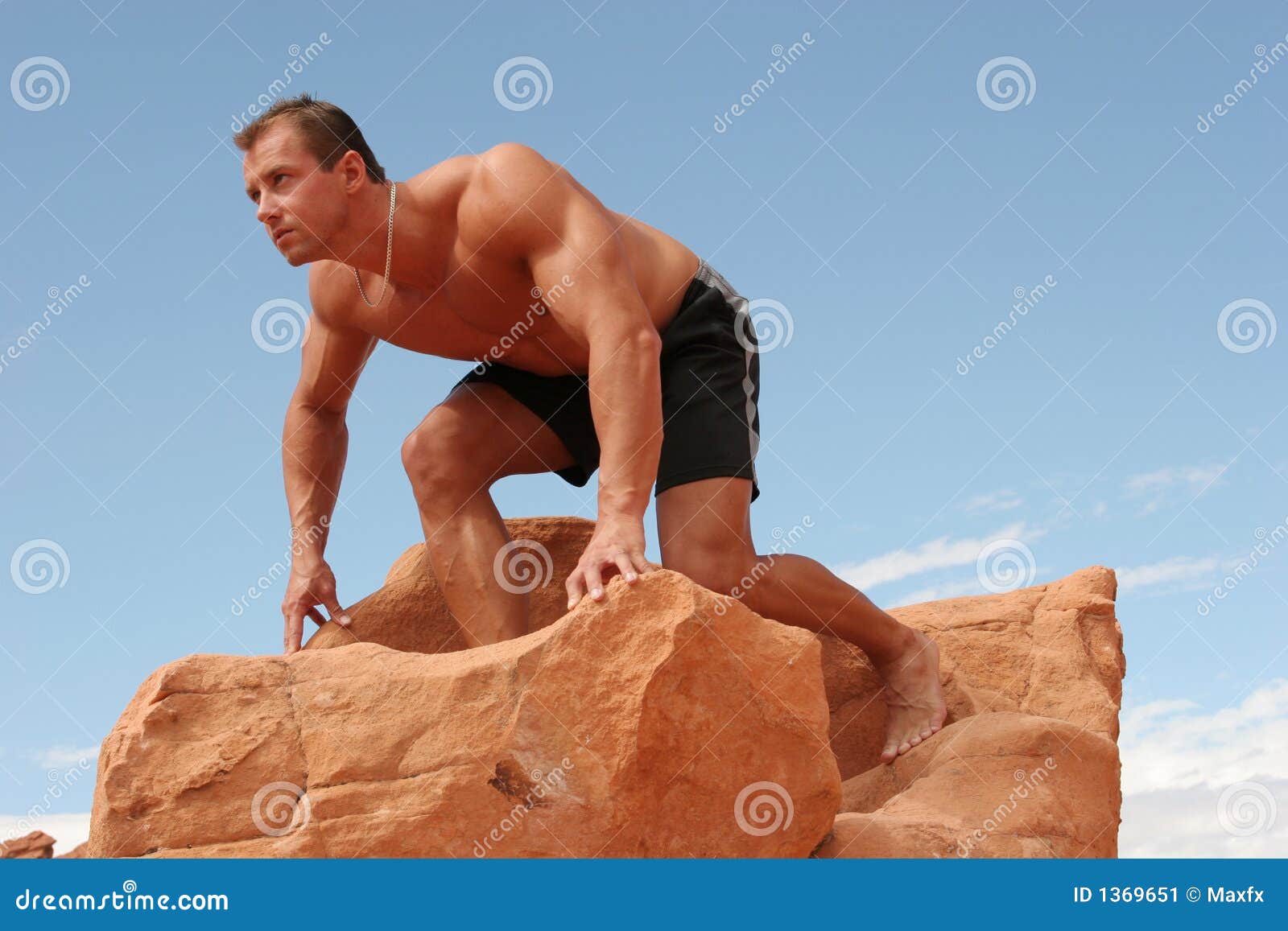 Rock climber stock image. Image of rocks, attractive, biceps - 1369651