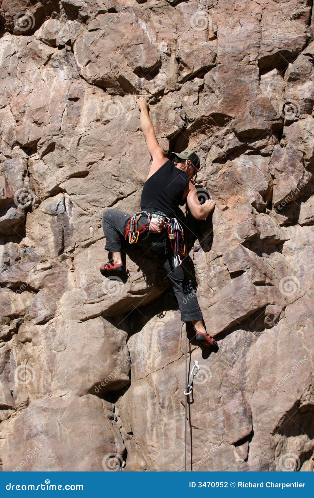 Rock climber stock photo. Image of balancing, lunging - 3470952