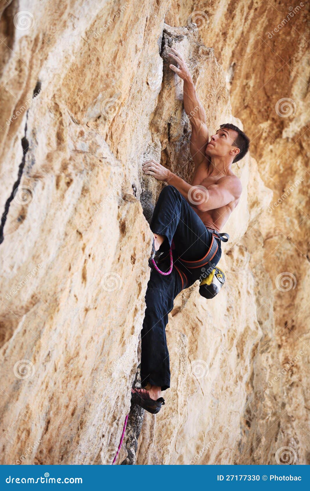 Rock Climber on a Cliff Face Stock Photo - Image of male, outdoor: 27177330