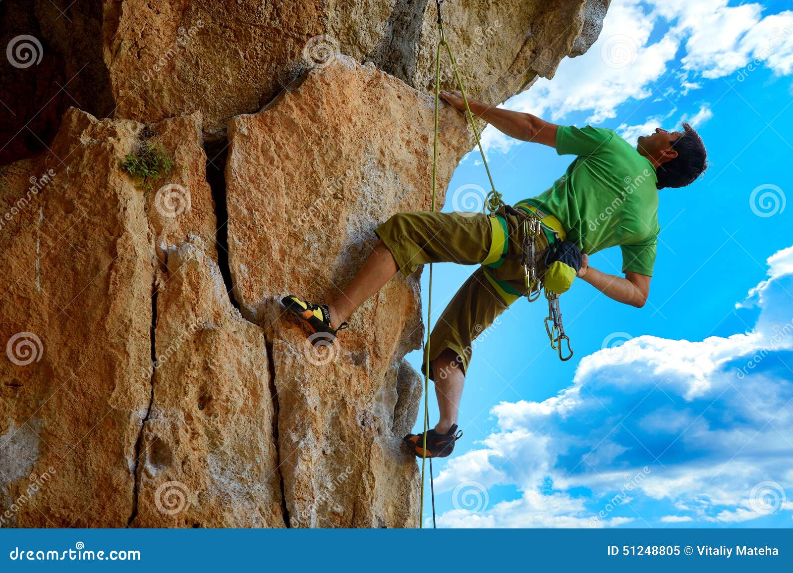 Rock Climber Climbing Up a Cliff Stock Image - Image of lifestyle ...