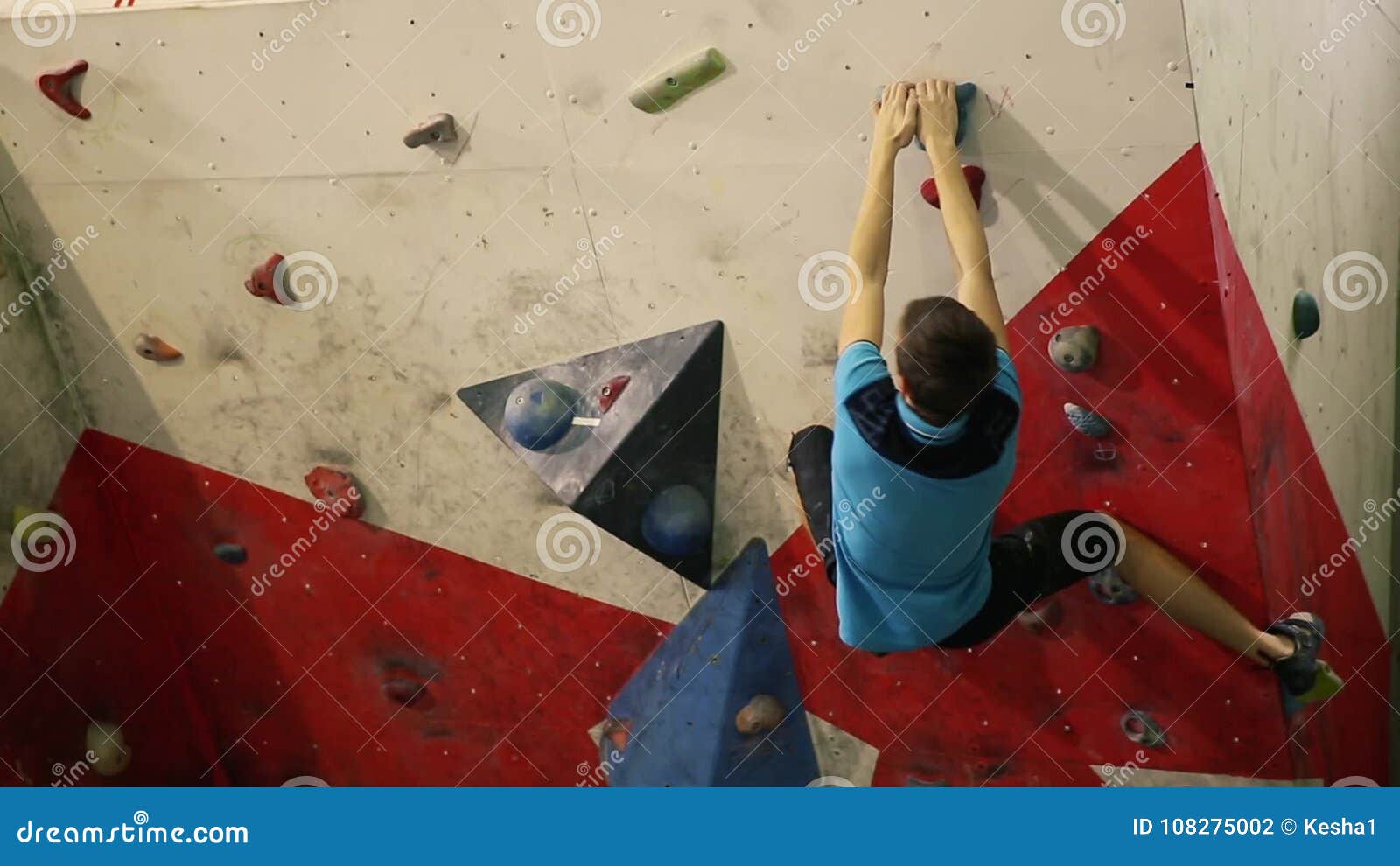 A Rock Climber Climbs a Steep Wall and Breaks Down after a Failed ...