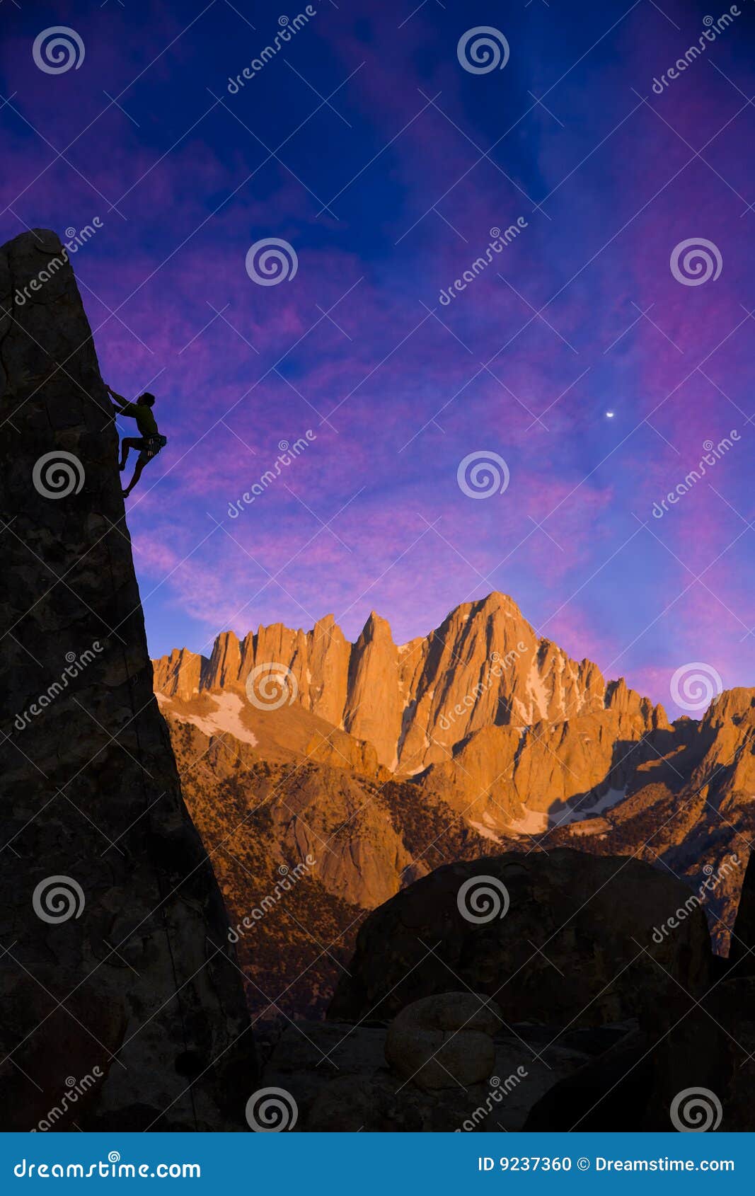 Rock Climber Clinging To a Cliff. Stock Photo - Image of recreation ...
