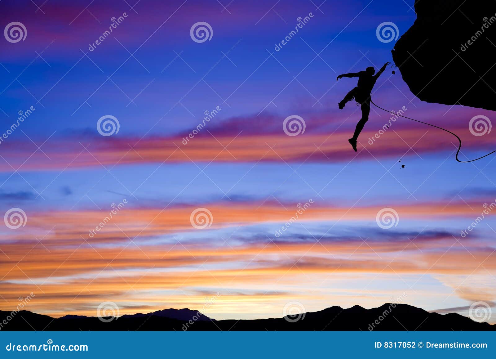 Rock climber falling. stock photo. Image of edge, determination - 8317052