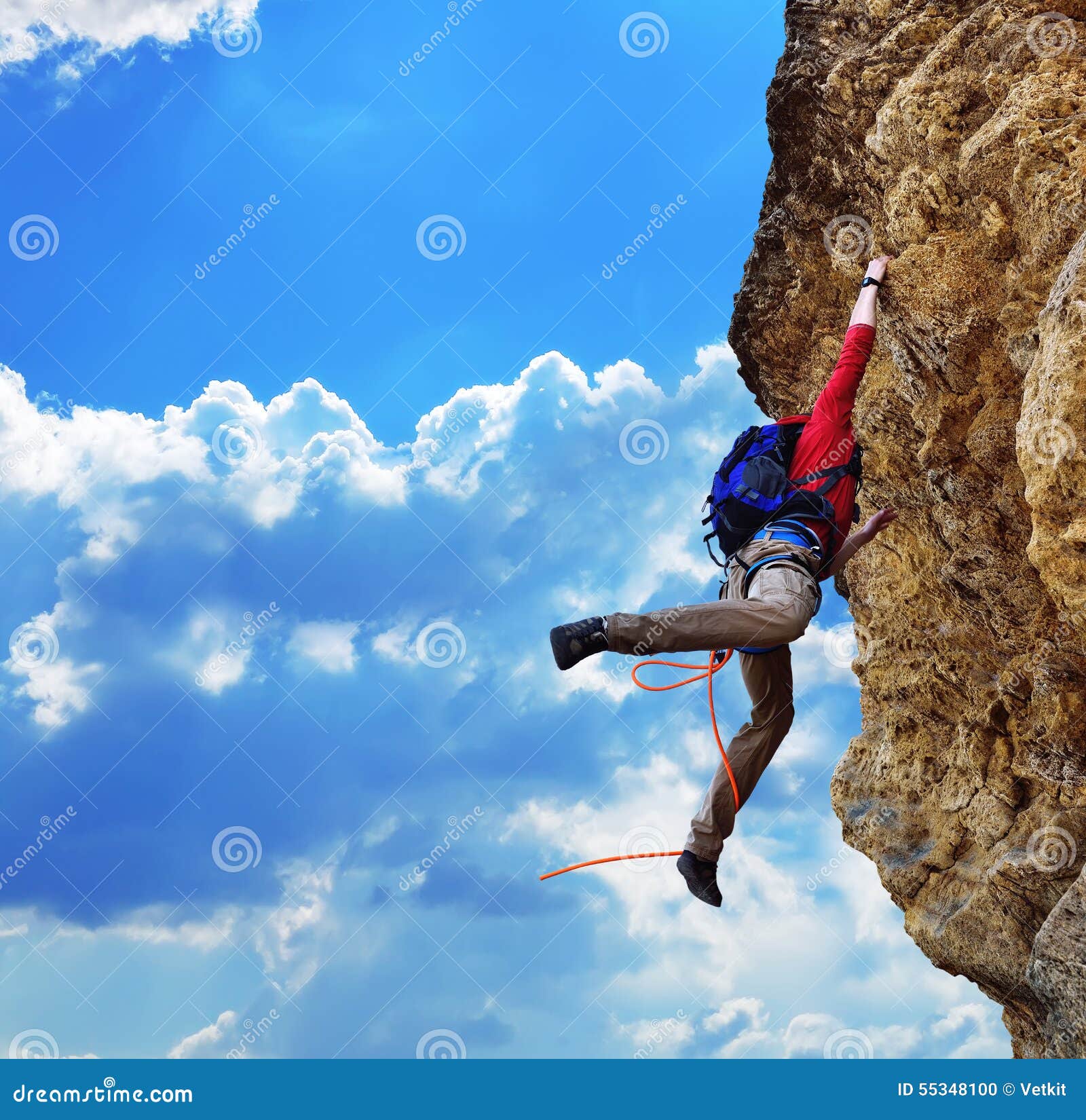 Rock-climber Fell from a Cliff Stock Photo - Image of leisure ...