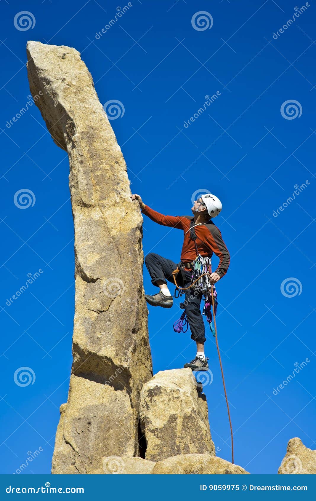 Rock Climber Nearing the Summit. Stock Image - Image of athletic ...