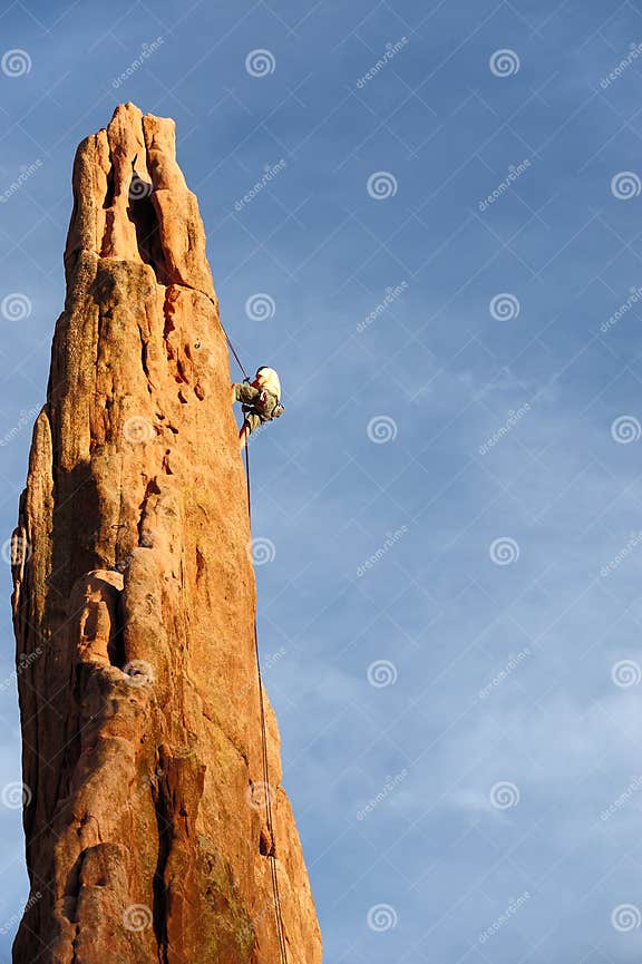 Rock Climber Rappelling stock photo. Image of hiking - 10563254