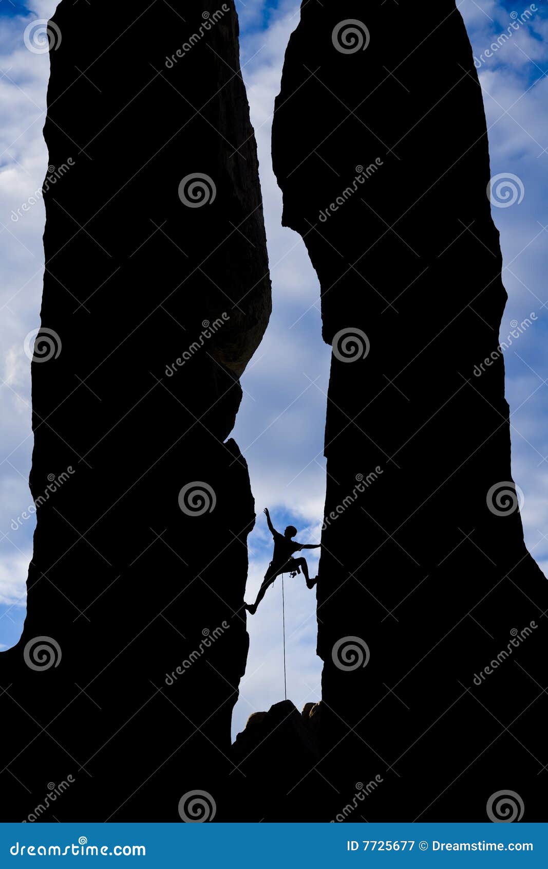 Rock Climber Reaching Across A Gap. Stock Image - Image of cliff ...