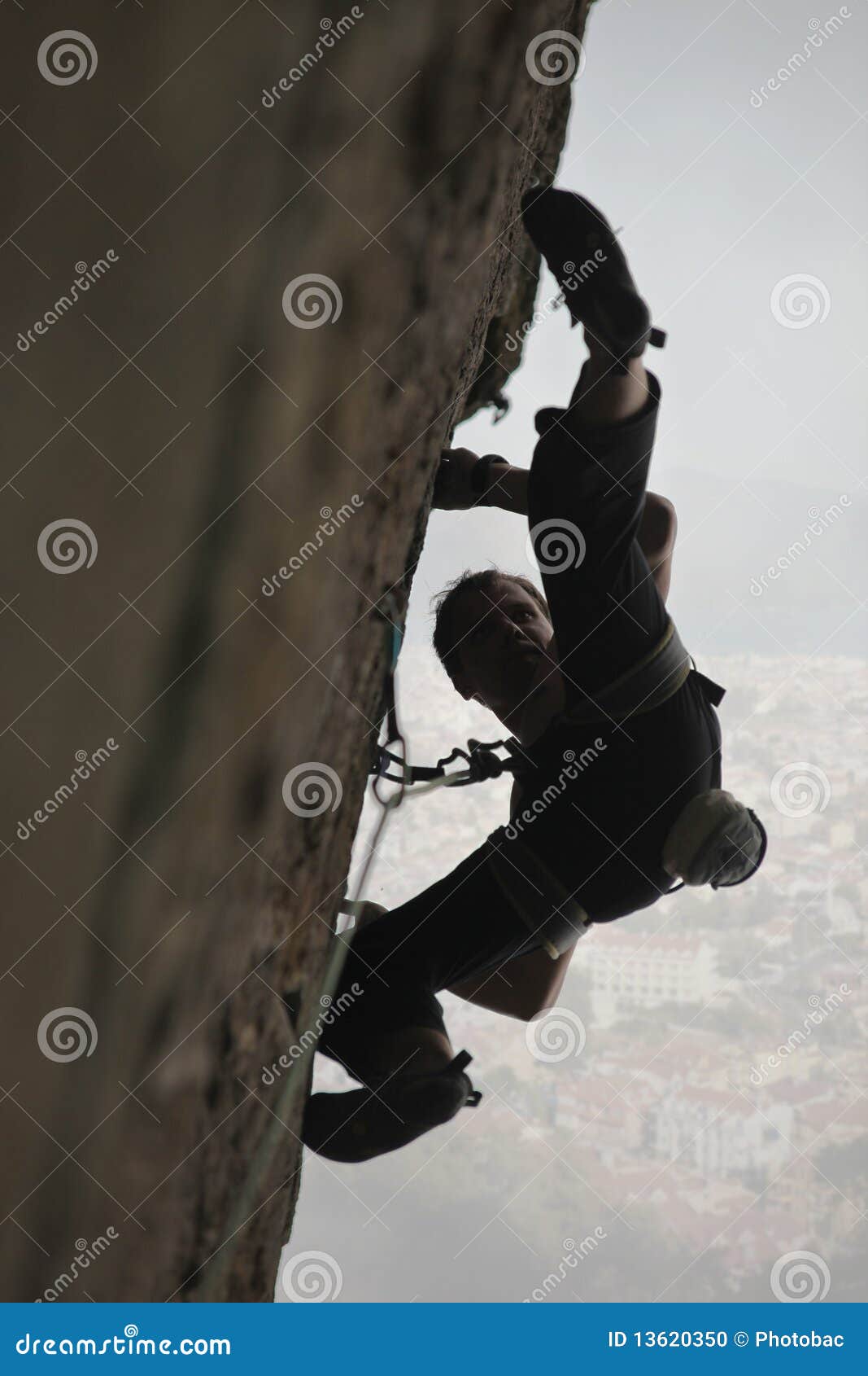 Rock Climber Ready for a Jump Stock Photo - Image of courage, extreme ...