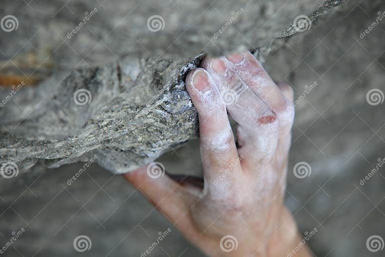 Rock Climber S Hand on Handhold Stock Photo - Image of athlete ...
