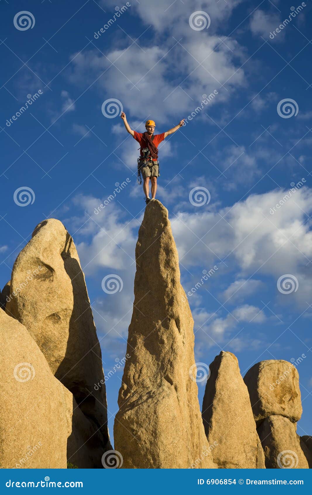 Rock Climber on the Summit. Stock Photo - Image of confidence, grip ...