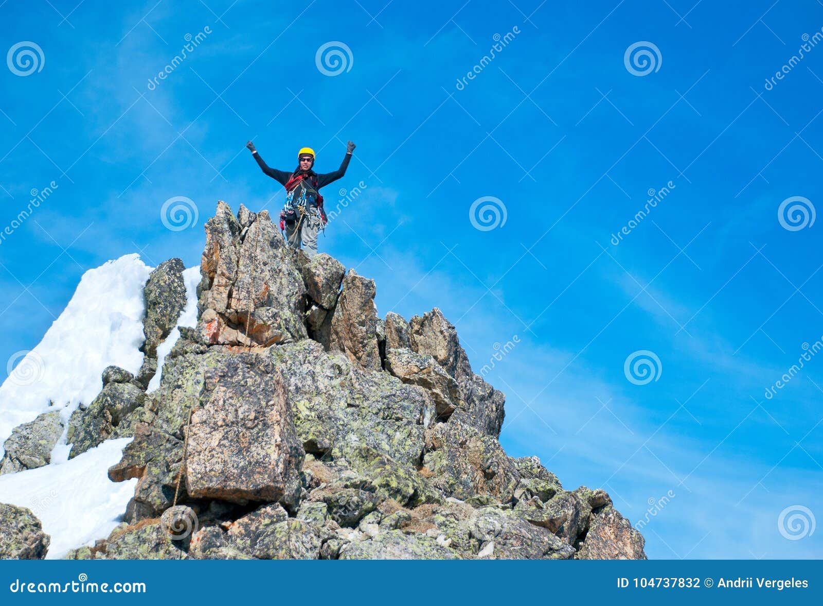 The Rock-climber on the Summit Editorial Photography - Image of ...