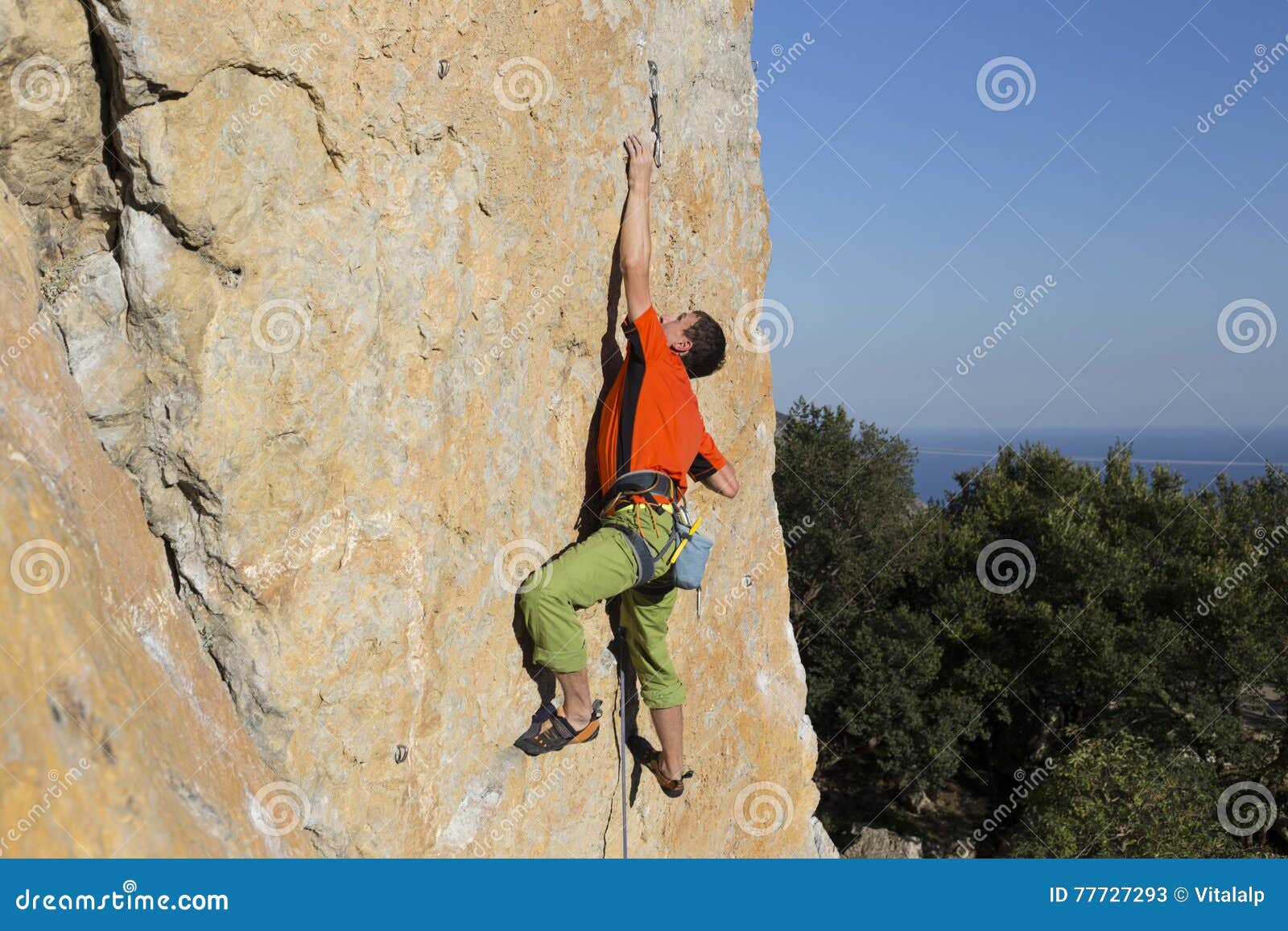 Rock climber. stock image. Image of persistence, courage - 77727293