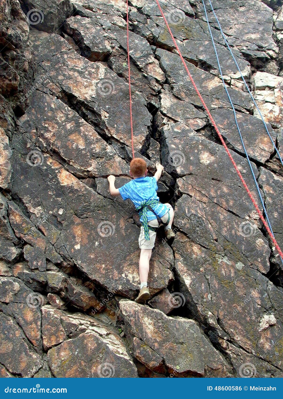 Rock Climbing Boy stock photo. Image of active, athletic - 48600586