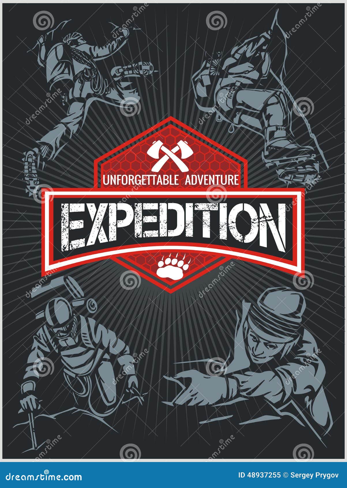 Rock Climbing Expedition. Vector Set - Expeditions Stock Vector ...