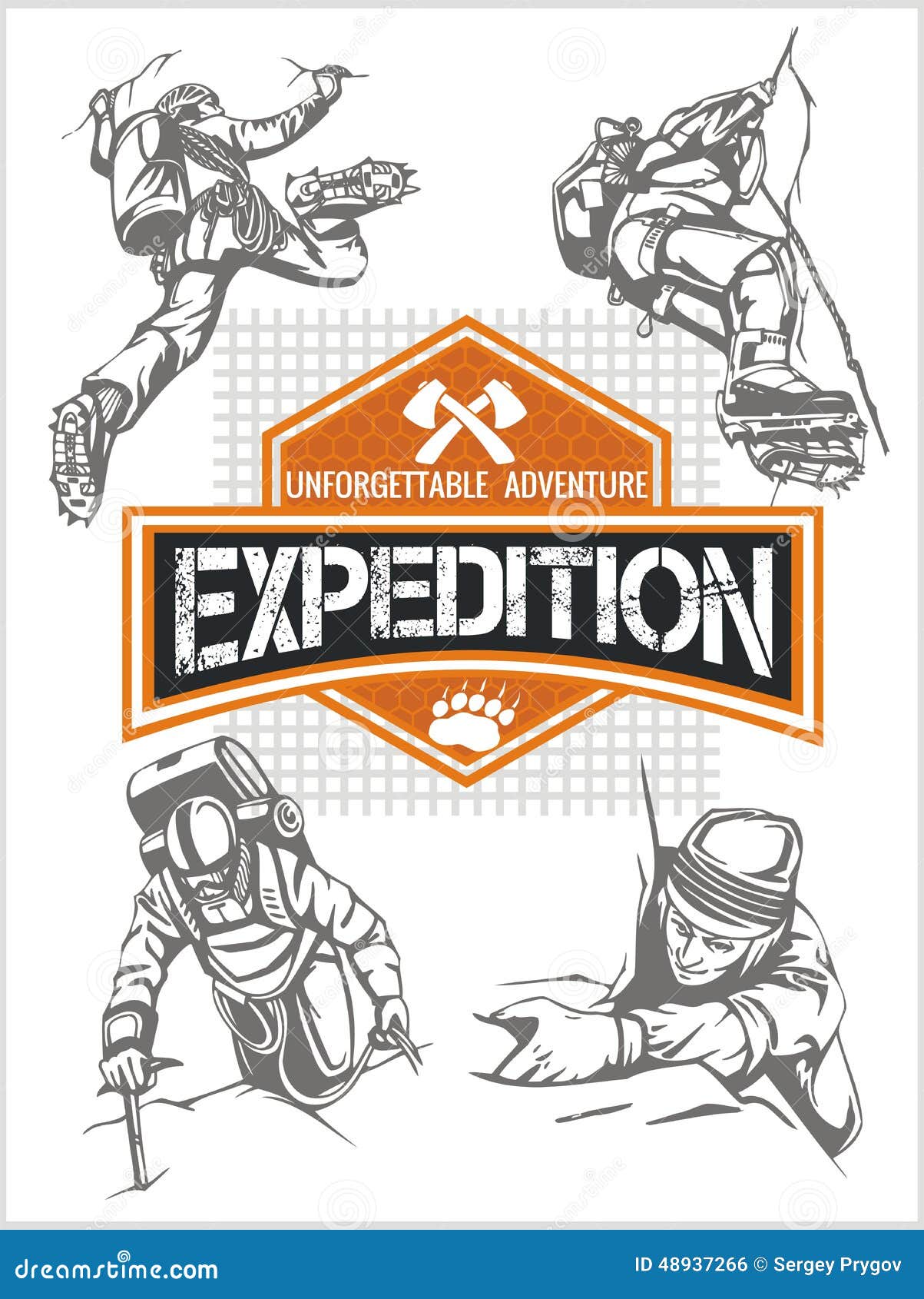 Rock Climbing Expedition. Vector Set - Expeditions Stock Vector ...