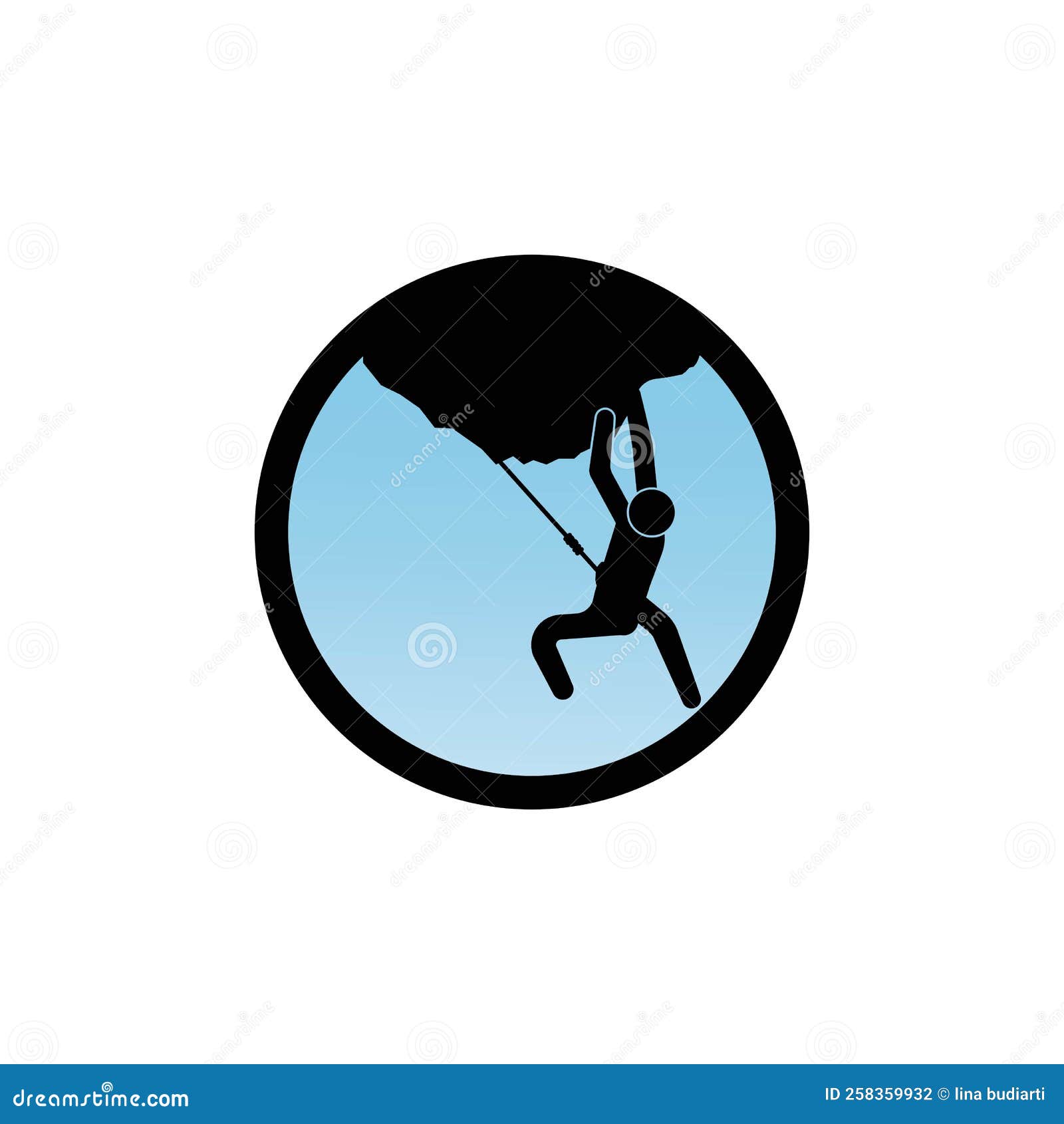 Rock climbing icon stock vector. Illustration of stone - 258359932