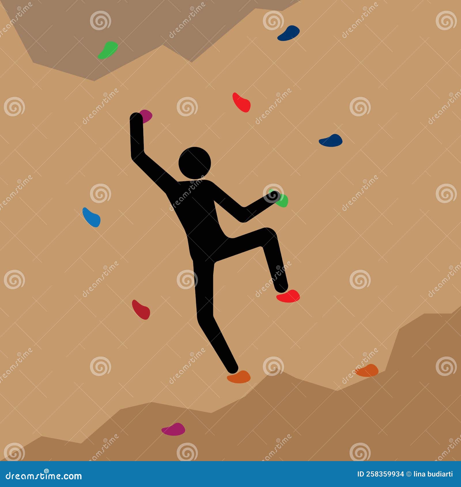 Rock climbing icon stock vector. Illustration of climber - 258359934
