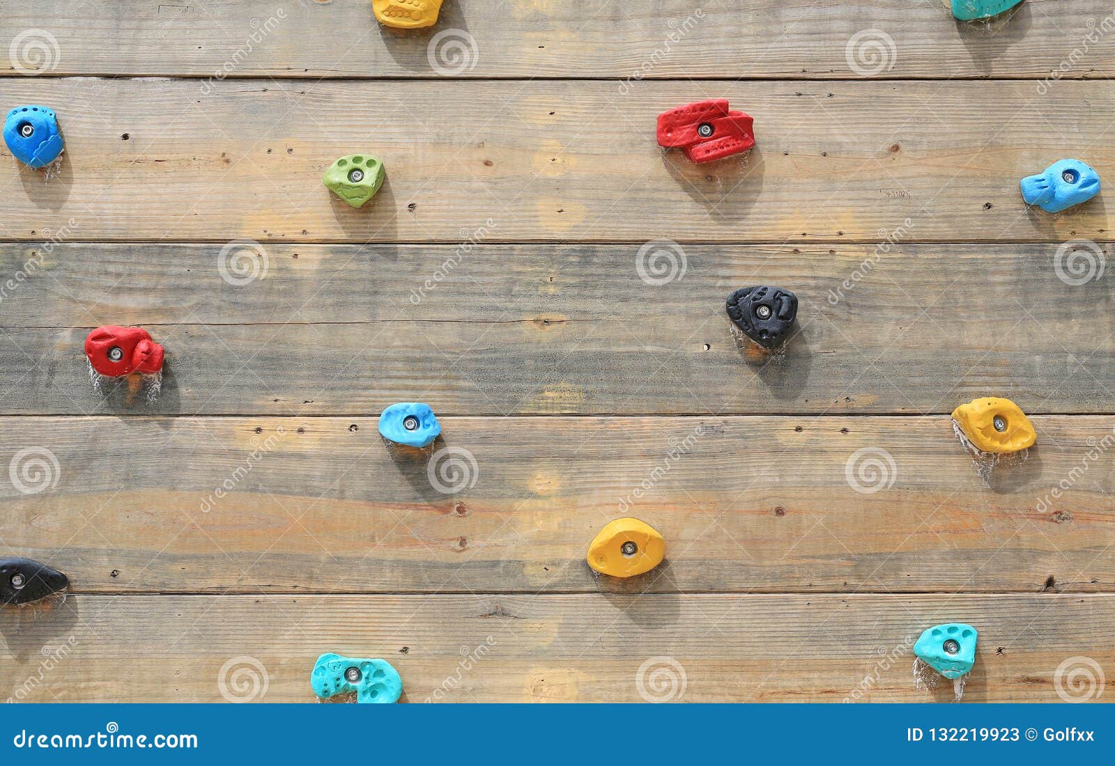 Rock Climbing Playground on Wood Wall. Stock Image - Image of education ...