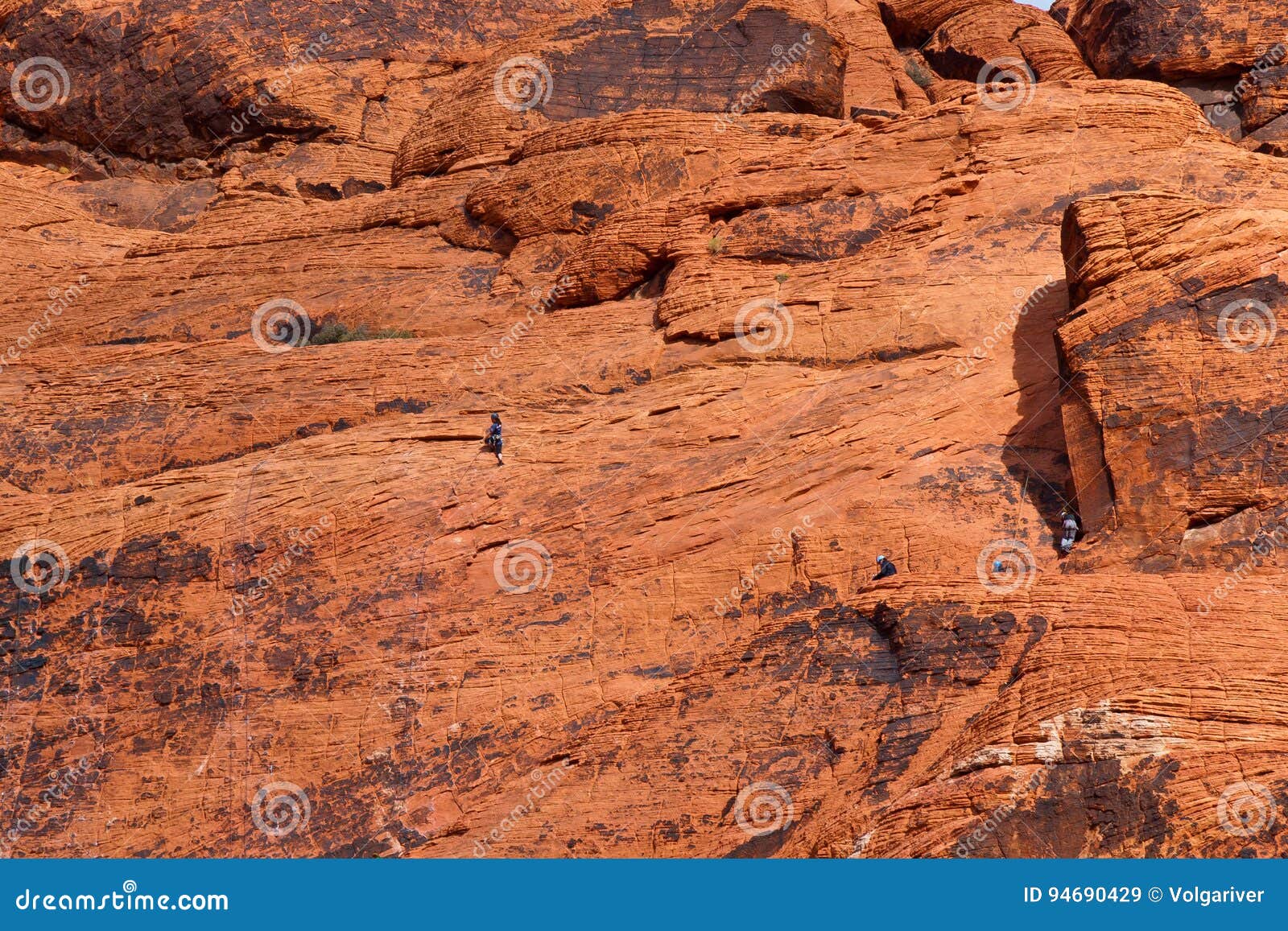 Rock Climbing in Red Rock Canyon, Nevada Stock Image - Image of cliff ...