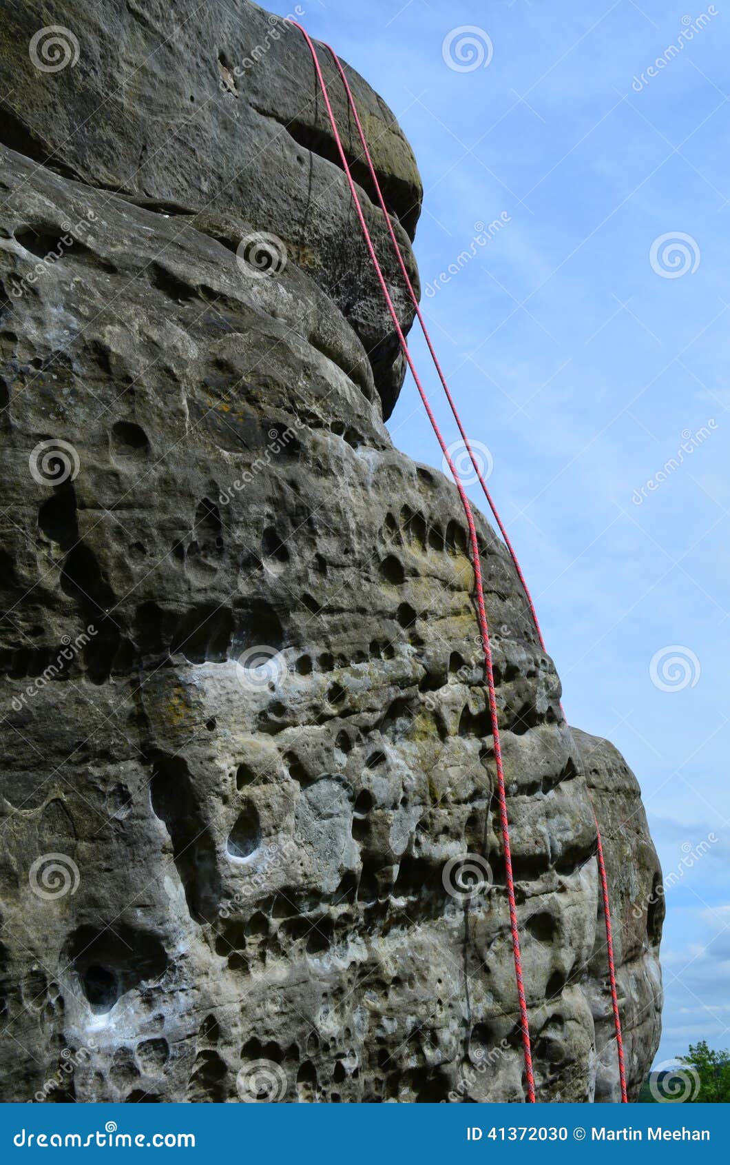 Rock climbing. stock photo. Image of blue, rock, ropes - 41372030
