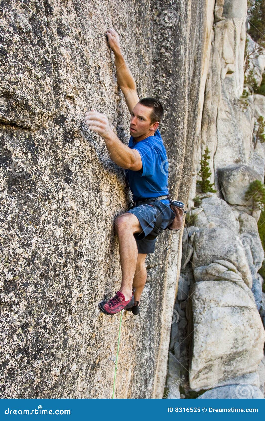 Rock Climbing a Sheer Face. Stock Image - Image of achievement, focused ...
